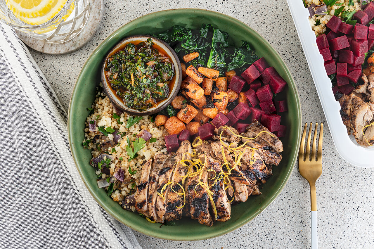 Grilled sumac chicken bowl