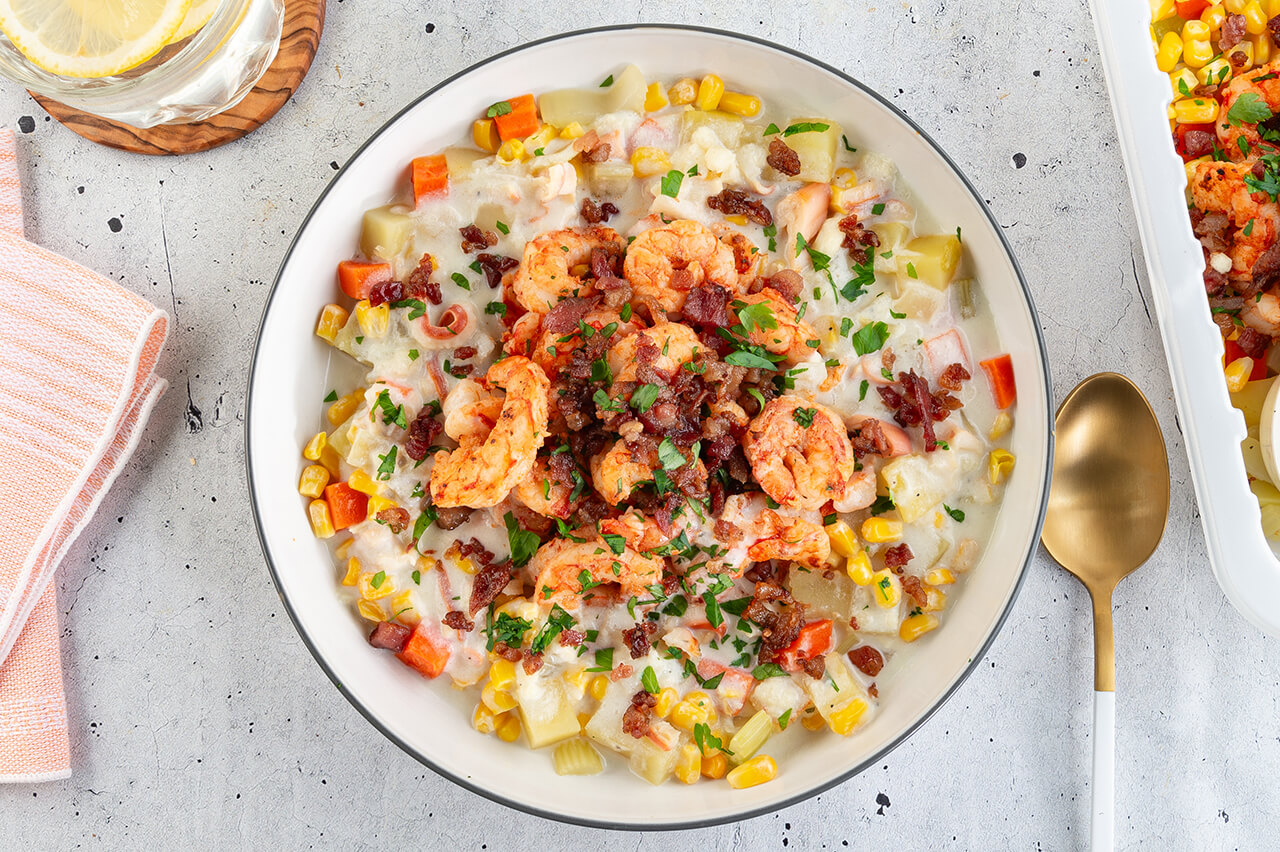 New England-style shrimp chowder