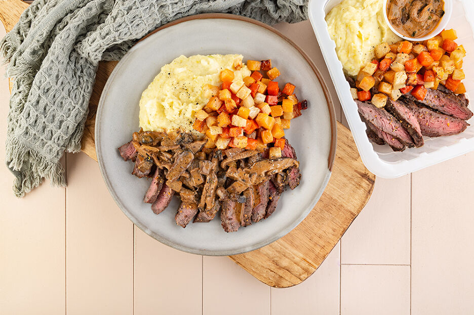 Haut de surlonge, sauce forestière