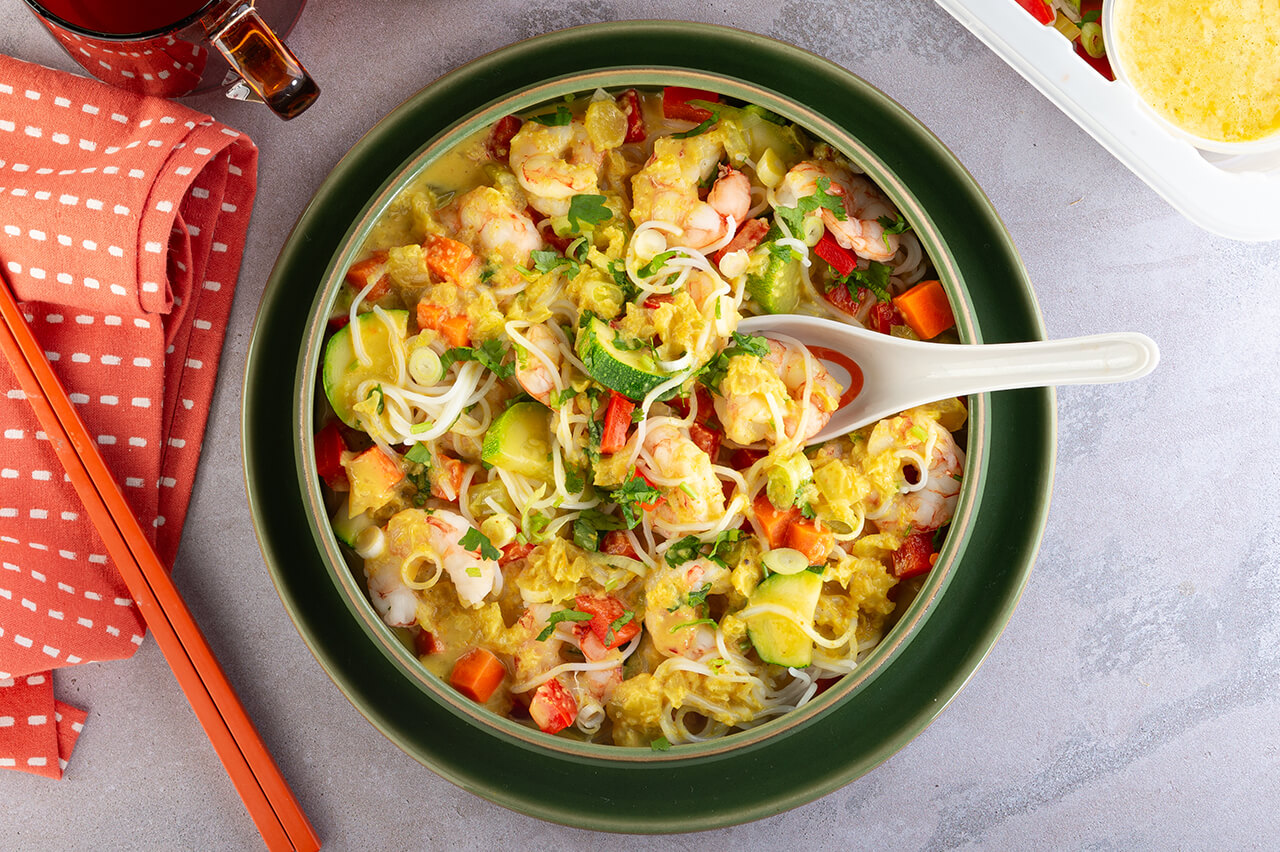 Soupe «laksa» aux crevettes