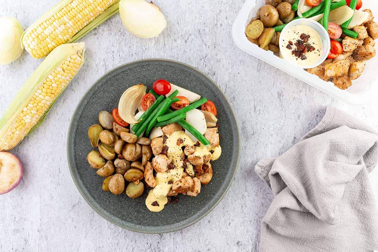 3. Turkey cubes with creamy corn and bacon sauce | MEAL | WeCook